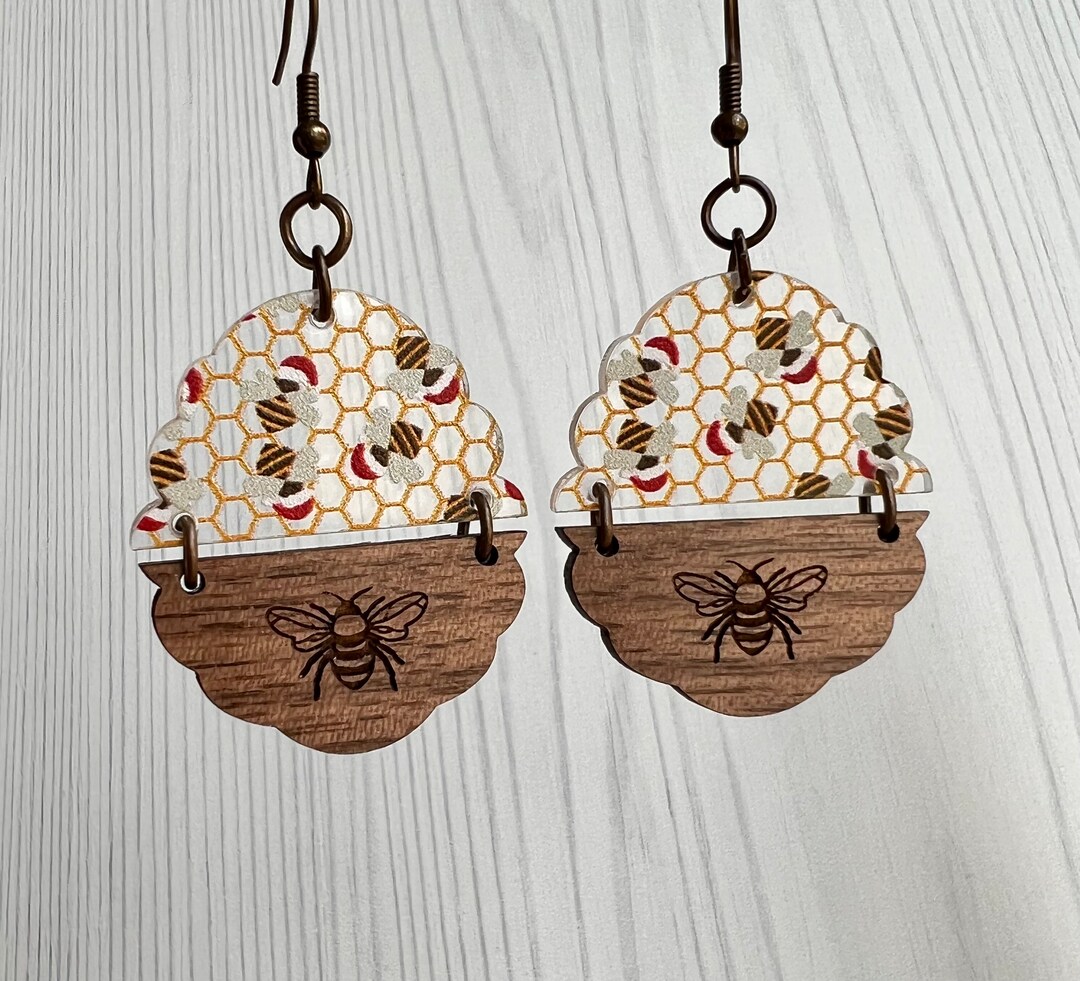 Bee Hive Earring Laser Cut File SVG PDF Digital Download - Etsy