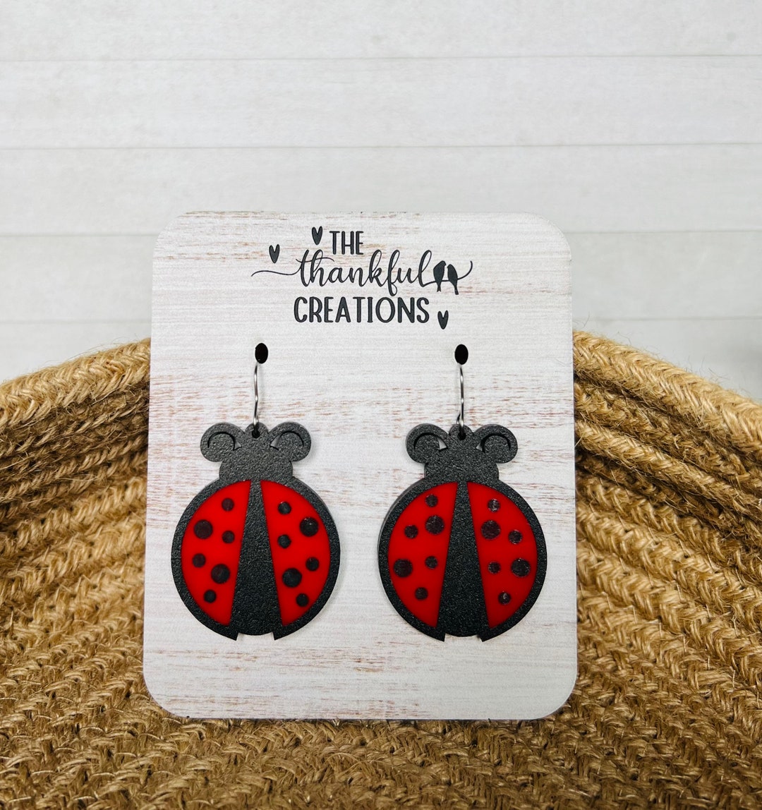 Ladybug Inlay Earring Bundle Laser File Digital Download SVG PDF - Etsy