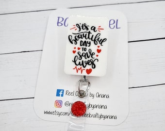 It's A Beautiful Day to Save Lives Badge Reel Grey's - Etsy