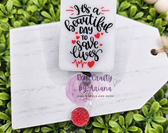 It's a Beautiful Day to Save Lives Badge Reel Grey's - Etsy
