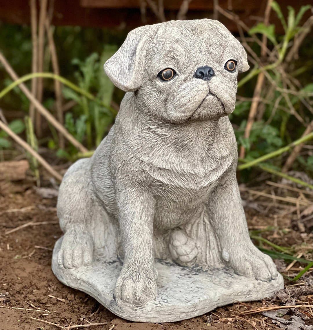 Sitting Pug Statue for Home and Garden Realistic Details Pug - Etsy