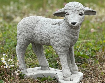 Realistic Concrete Standing Lamb Statue - Etsy