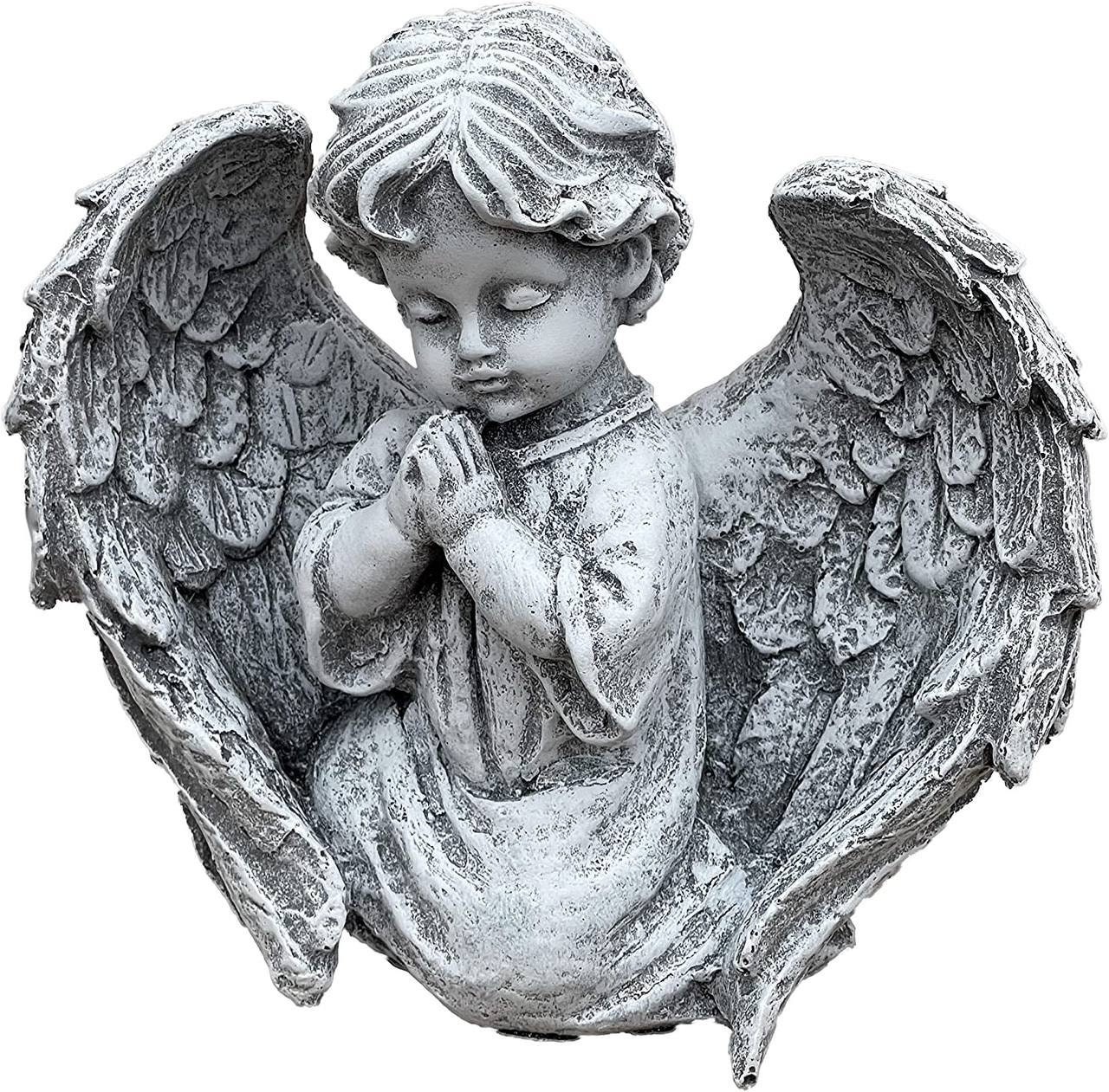 Praying Angel Figurine Kneeling Male Angel Statue Concrete - Etsy
