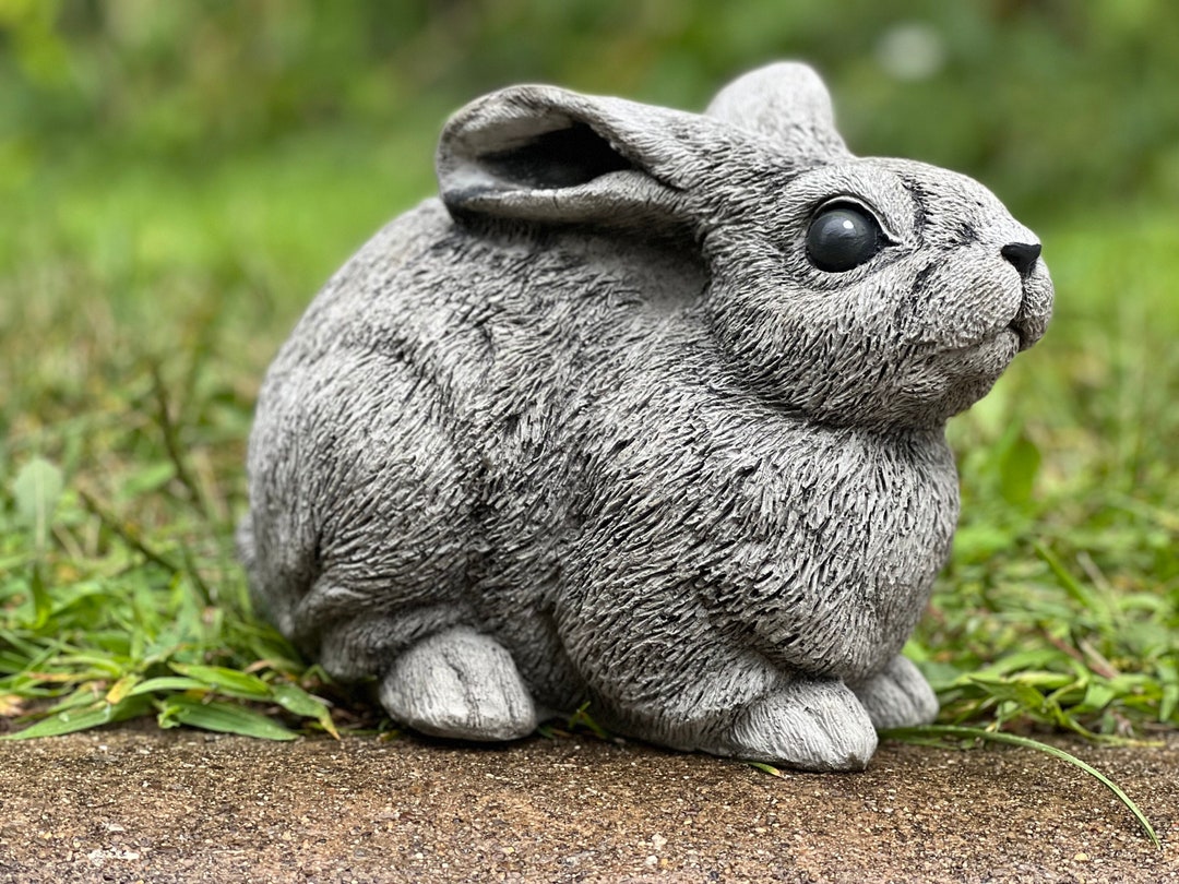 Concrete Rabbit Statue Realistic Wild Rabbit Figurine Detailed - Etsy