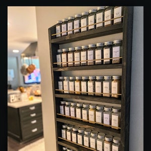 18" Wide Elegant 6-shelf Brass Rod Spice Rack | Wall Mounted or ...