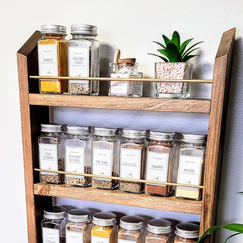 Wood Spice Rack Wall Mount - Etsy