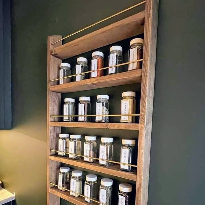 Wood Spice Rack Wall Mount - Etsy