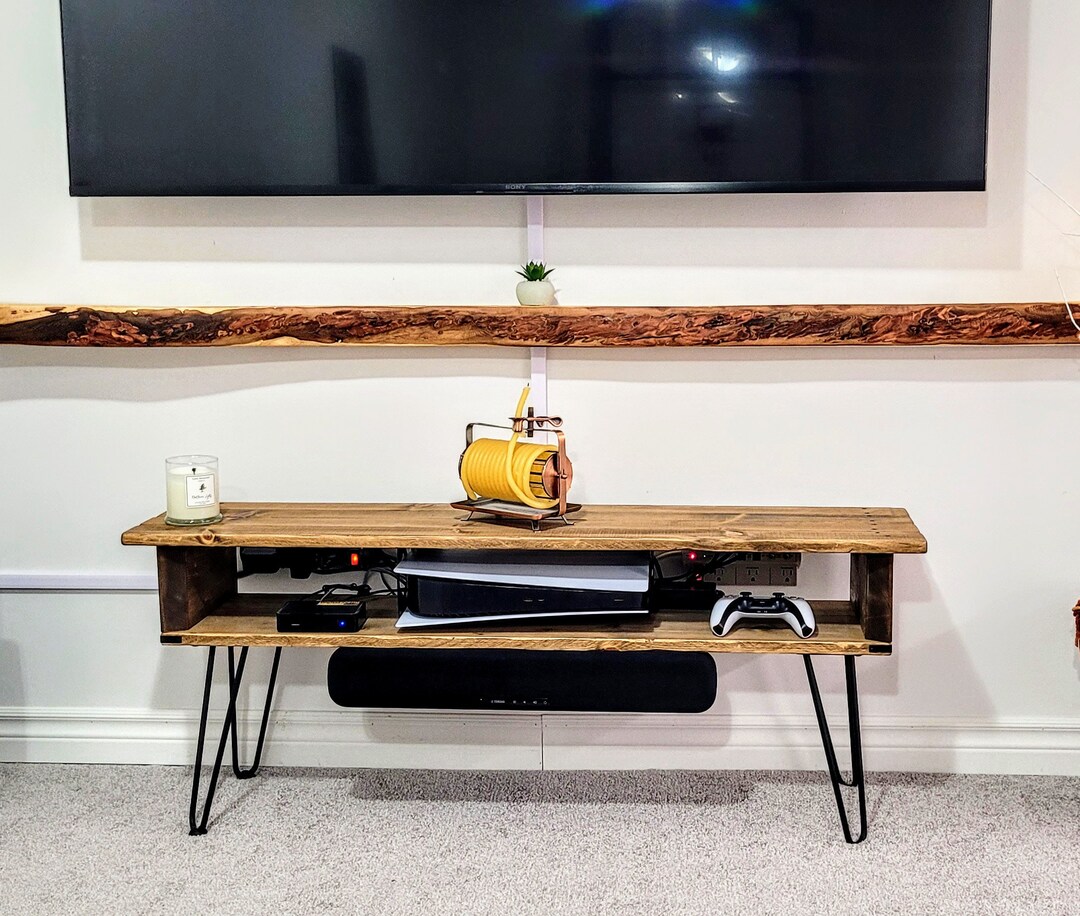 Rustic Chic Live Edge Media Console Handmade TV Stand Gaming ...