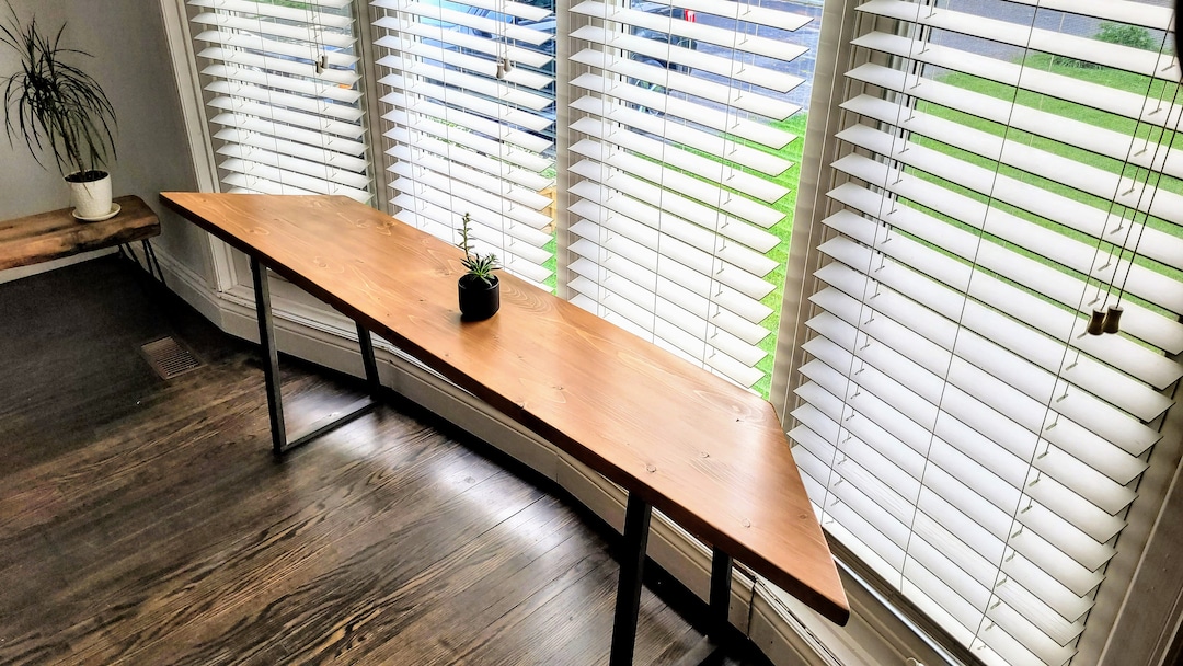 Unique Trapezoid Shaped Console Table Solid Wood Modern Mud - Etsy