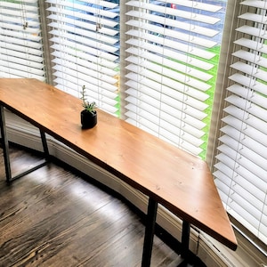 Unique Trapezoid Shaped Console Table | Solid Wood Modern Mud Room ...