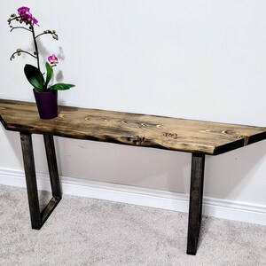 Unique Trapezoid Shaped Console Table | Solid Wood Modern Mud Room ...