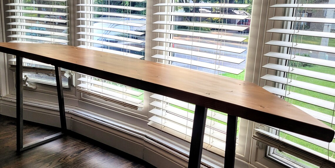 Unique Trapezoid Shaped Console Table Solid Wood Modern Mud - Etsy