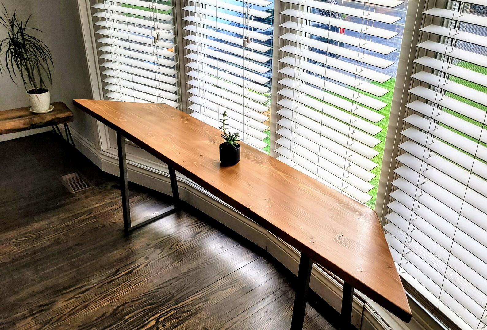 Unique Trapezoid Shaped Console Table Solid Wood Modern Mud - Etsy