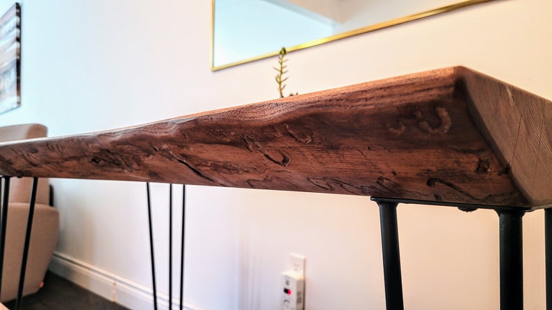 Square Live Edge Modern Rustic Kitchen Table | Breakfast Nook | Solid ...