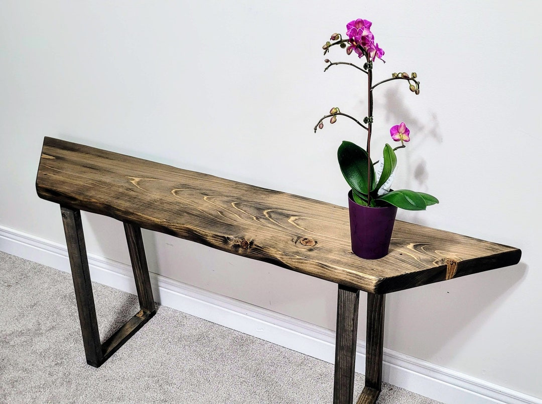 Unique Trapezoid Shaped Console Table Solid Wood Modern Mud Room ...