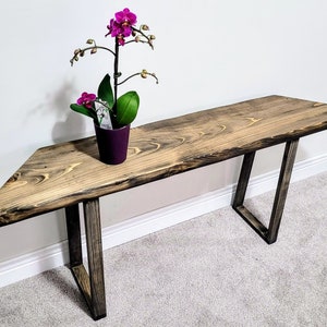 Unique Trapezoid Shaped Console Table | Solid Wood Modern Mud Room ...