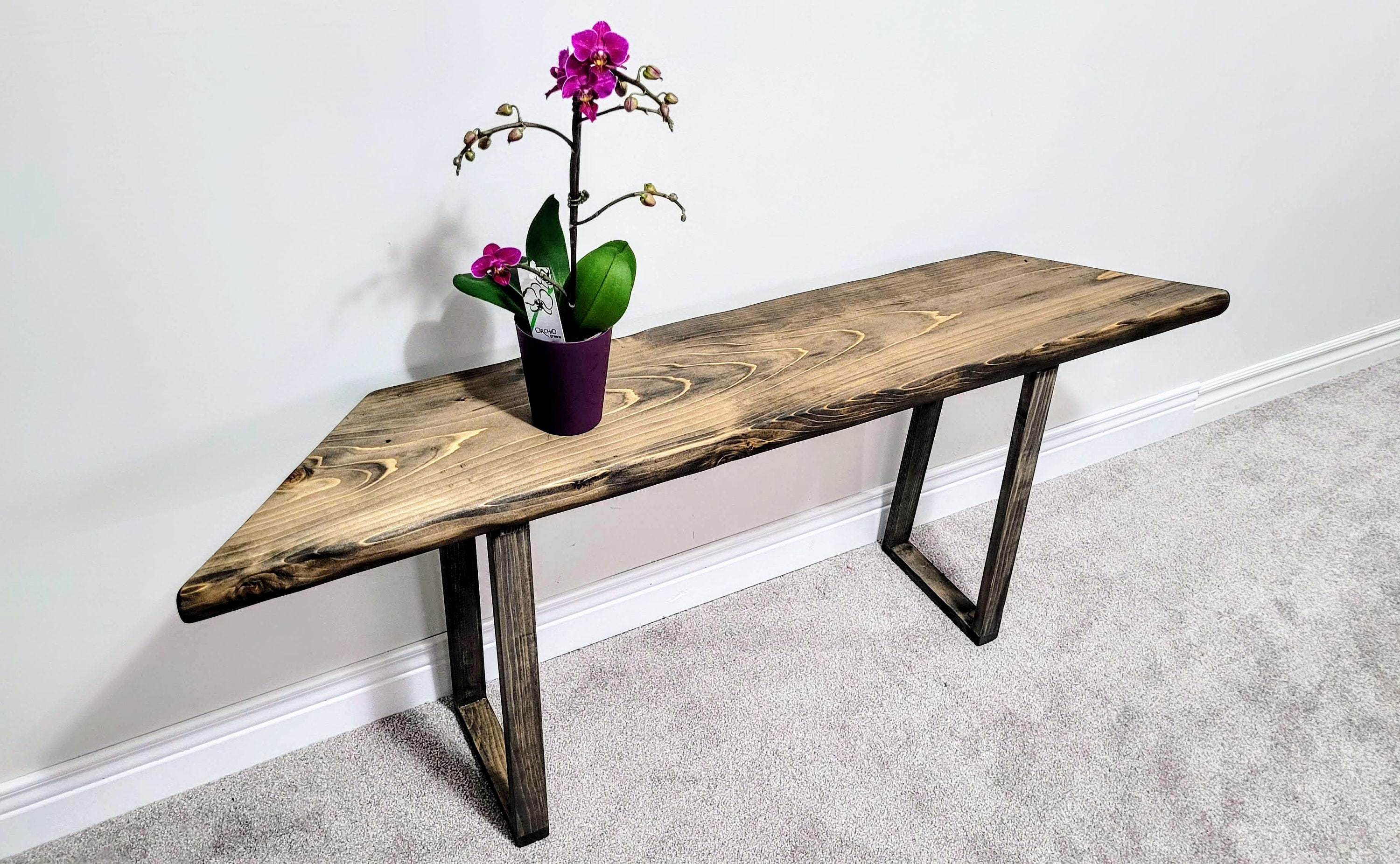 Unique Trapezoid Shaped Console Table | Solid Wood Modern Mud Room ...