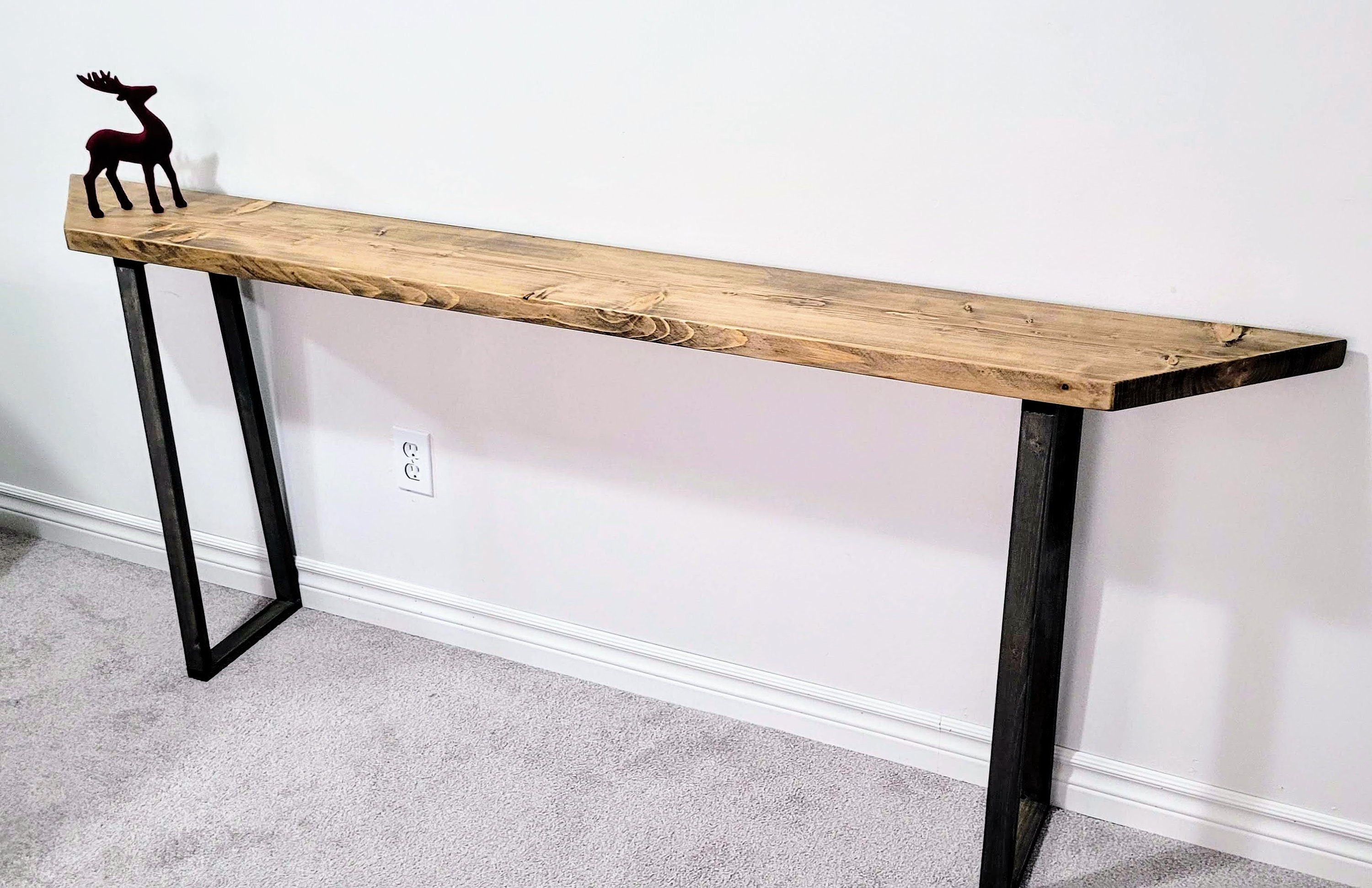 Unique Trapezoid Shaped Console Table | Solid Wood Modern Mud Room ...