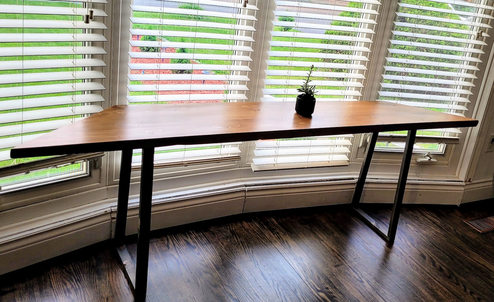 Unique Trapezoid Shaped Console Table Solid Wood Modern Mud - Etsy