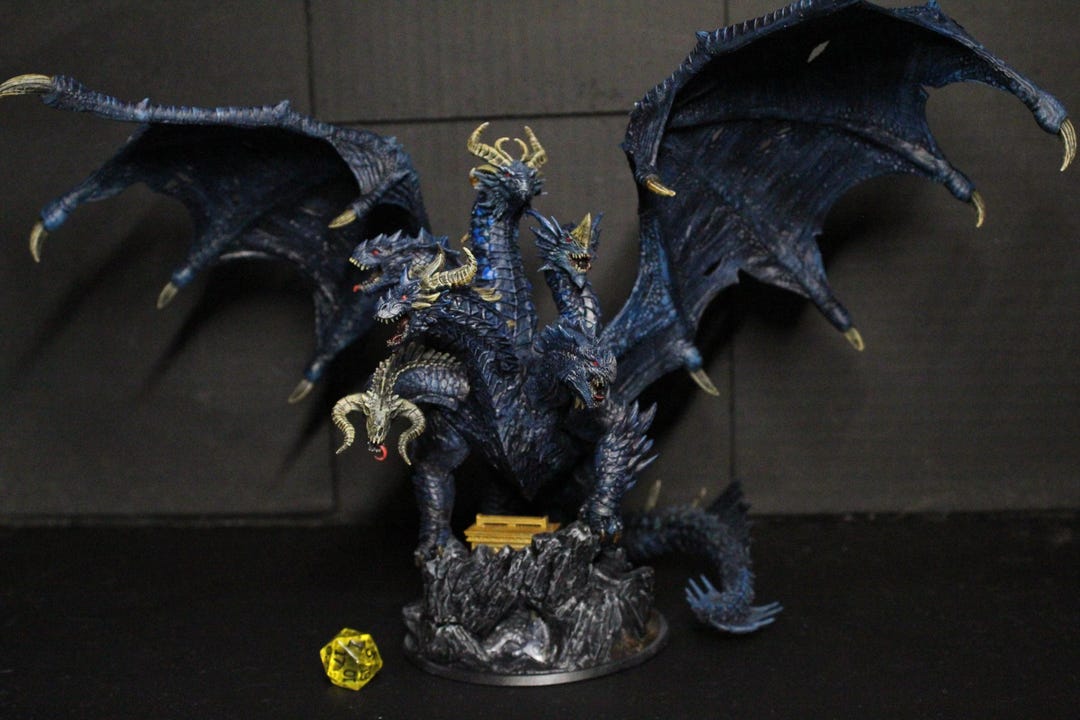 Colossal Cold Reign 6-headed Dragon (primed and Game/tabletop Ready) - Etsy