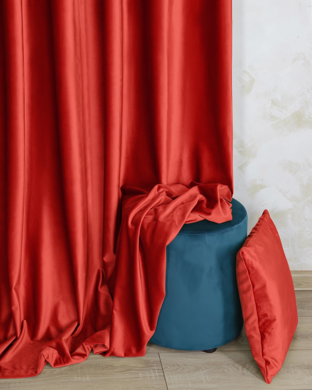 Red Velvet Curtains,double Sided VELVET Curtains, Room Divider Curtain ...