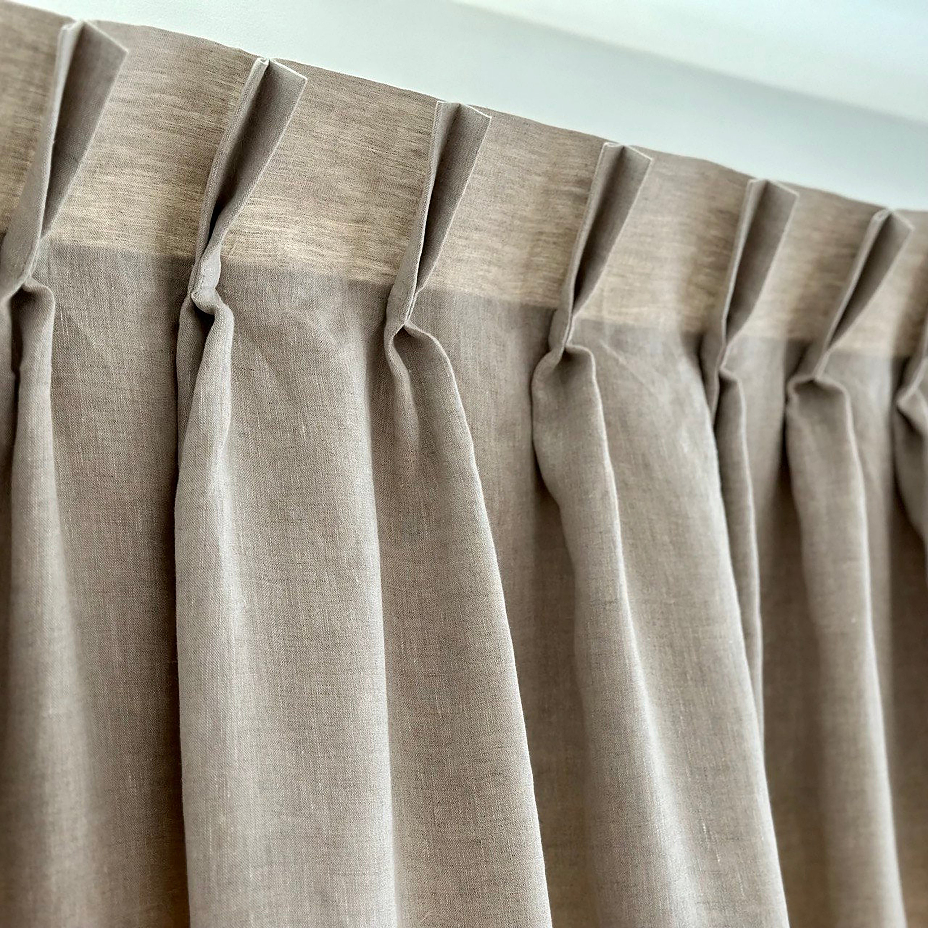 Linen Look Pleated Curtain, Pinch Pleat Curtains, Drapes Panels for ...