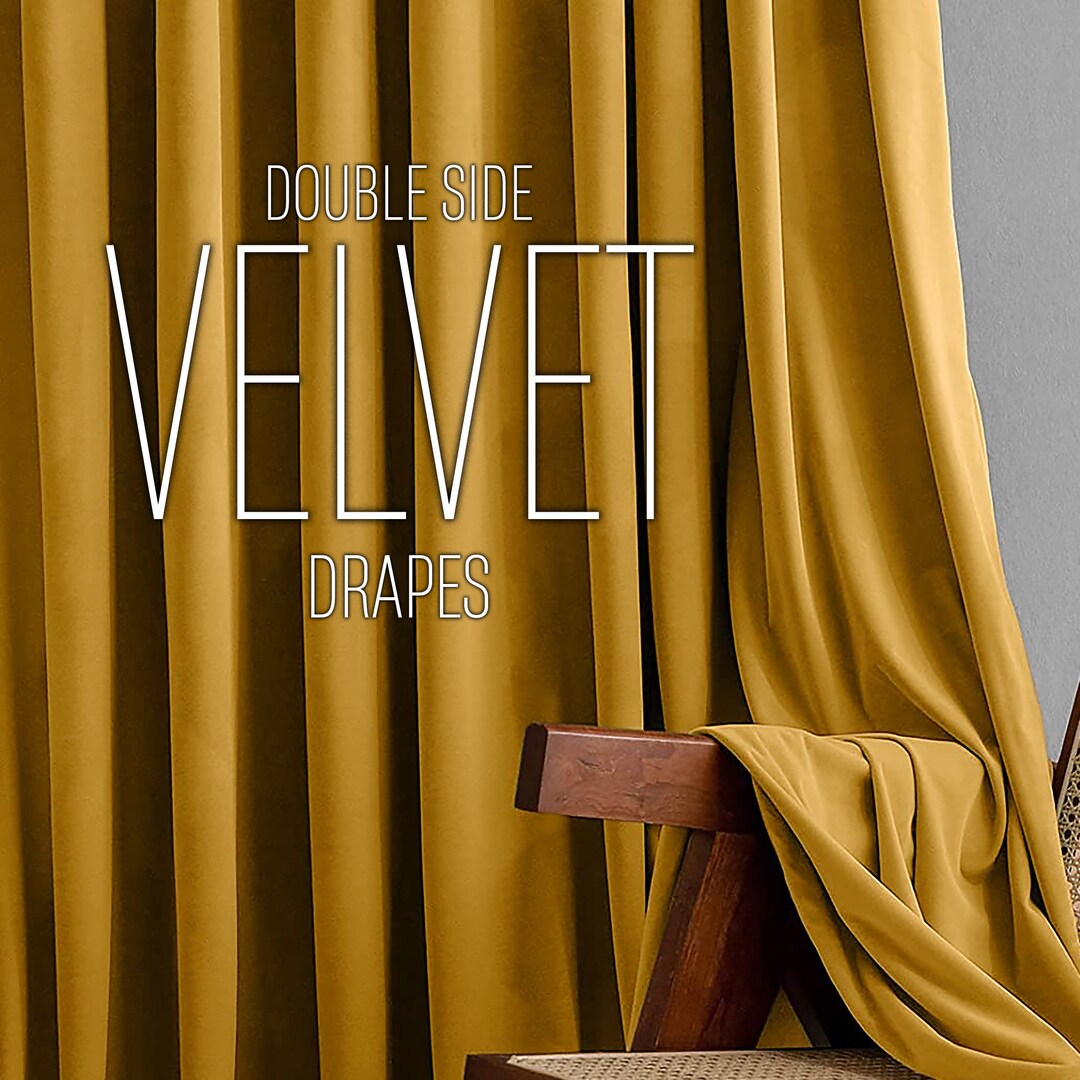 Double Sided VELVET Curtains, Room Divider Curtain, VELVET Drapes ...
