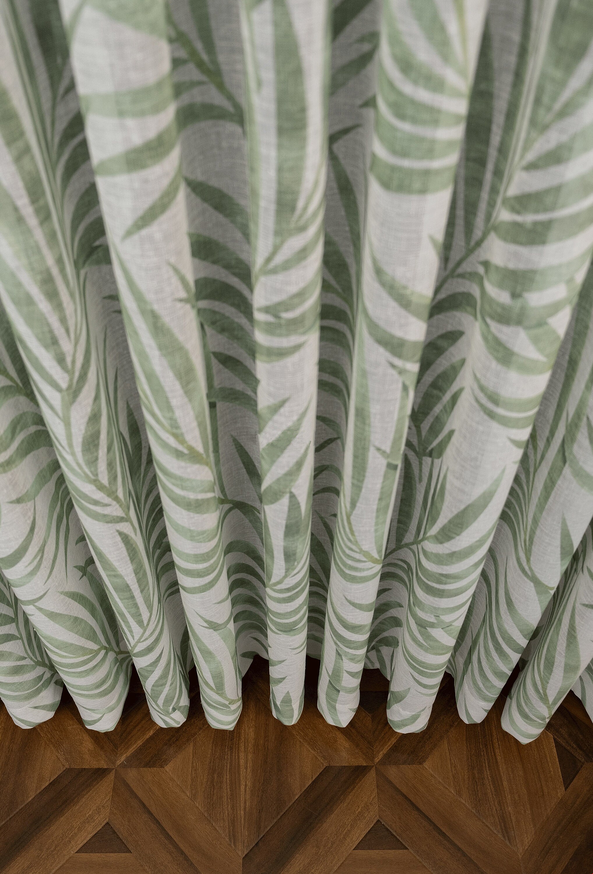 Green Leaf Curtain Sheer Floral Curtain Style Life Floral - Etsy