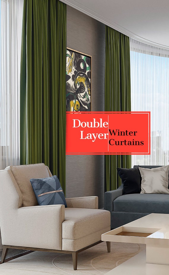Thermal Curtains Thick Heavy Curtains Double Sided Winter Curtain Insulated Curtains Thermal Winter Curtains Thermal Door Curtain Etsy