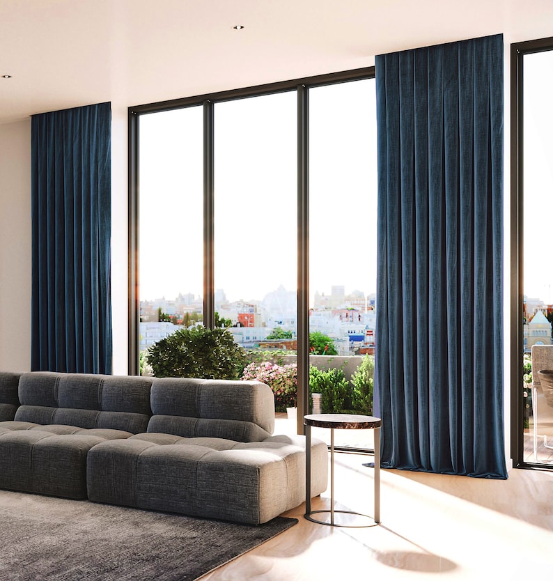 Extra Long Velvet Curtain,insulated Room Darkening Drapes - Etsy