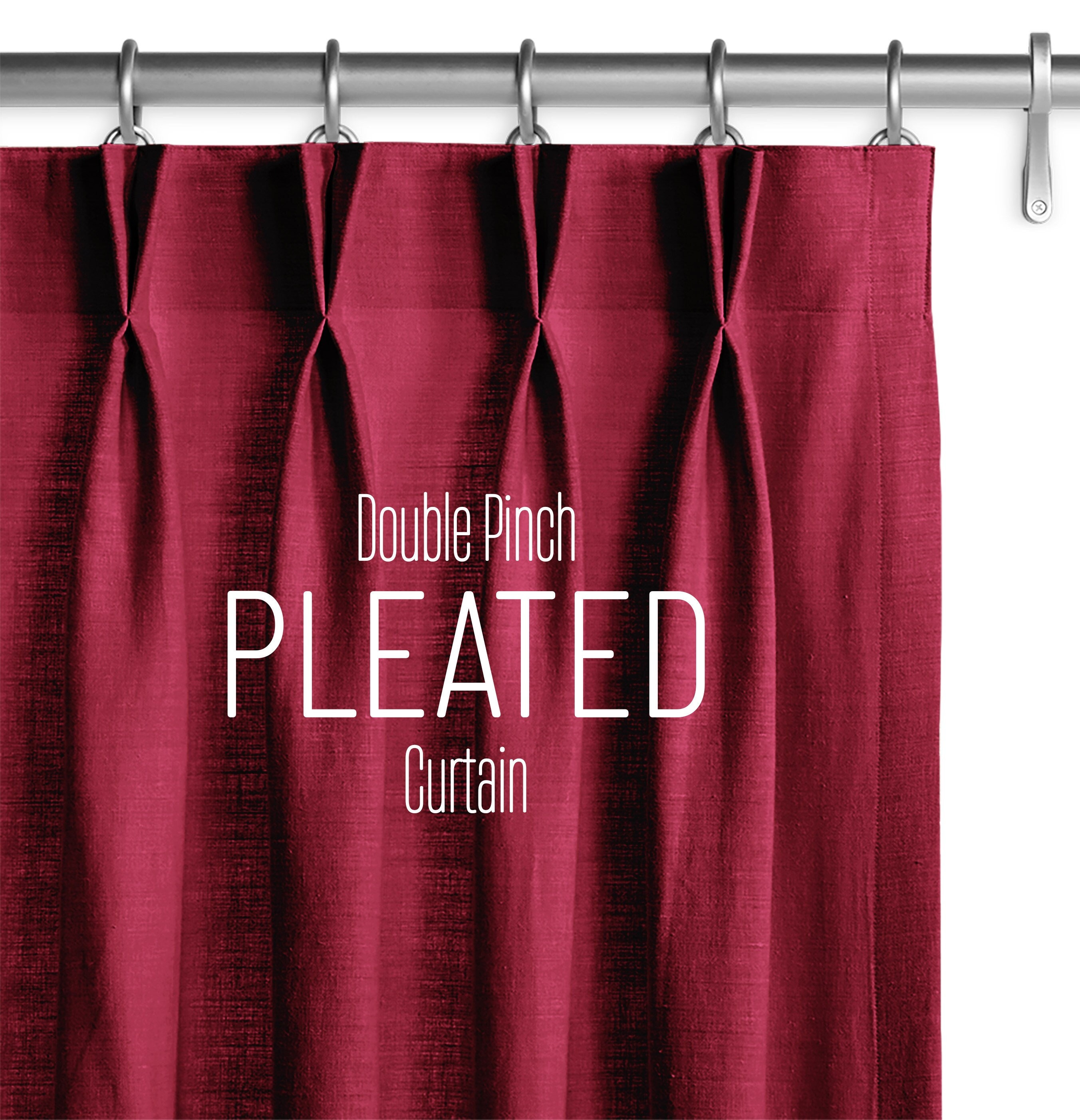 Double French Pleated Curtains, Drapes Panels for Living Room, Bedroom ...