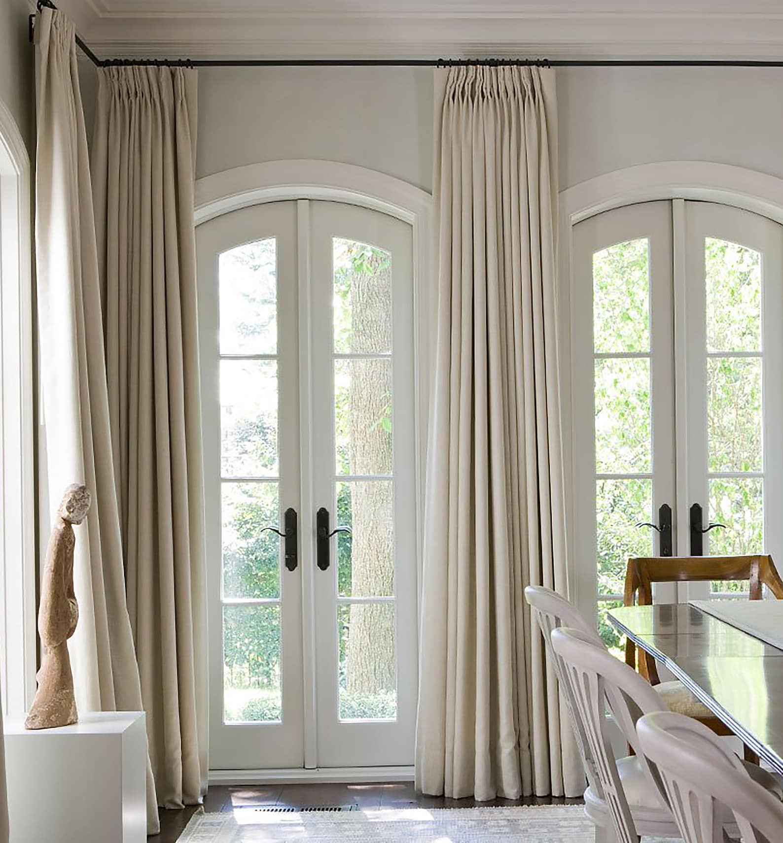 Double French Pleated Curtains, Drapes Panels for Living Room, Bedroom ...