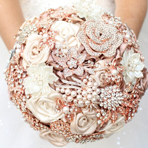 Wedding Silver Ivory Bridal Brooch Bouquet. - Etsy