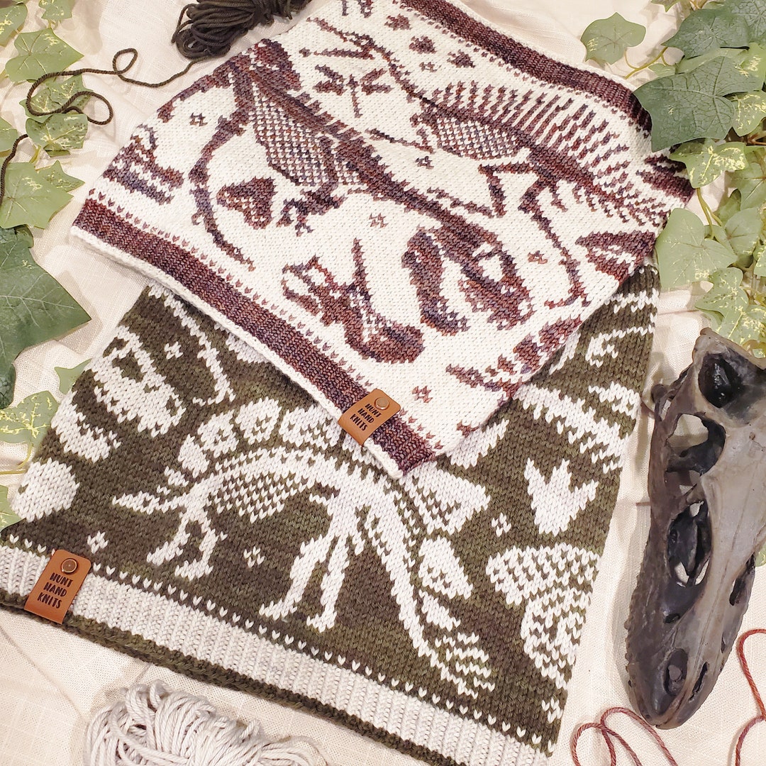 Fossil Frenzy Cowl Pattern, Dinosaur Cowl, Knitting Pattern, Digital ...