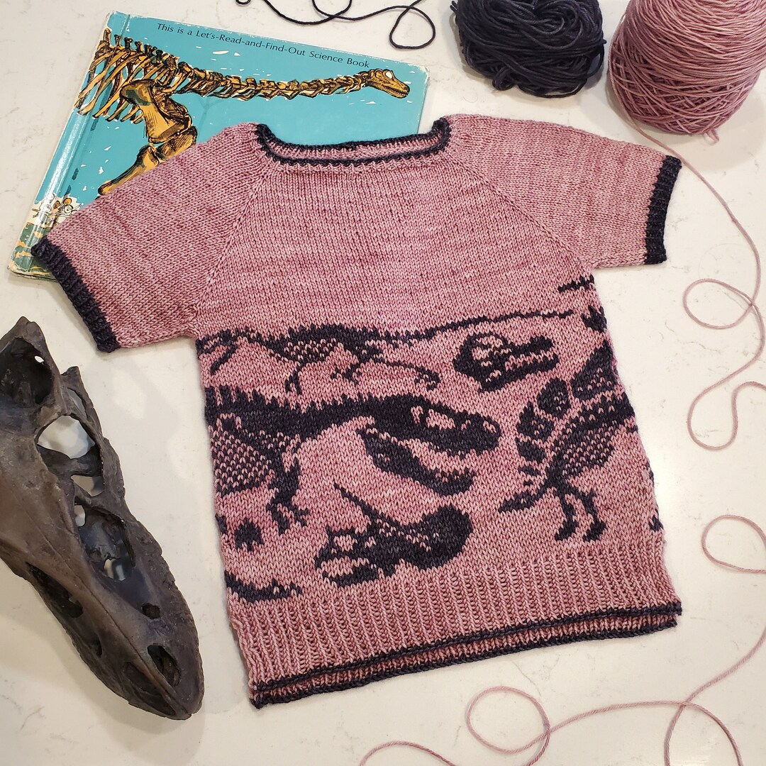 Fossil Frenzy Tee Jr. (youth) Pattern, Knit Dinosaur Unisex Kids ...