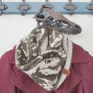 Fossil Frenzy Cowl Pattern, Dinosaur Cowl, Knitting Pattern, Digital ...