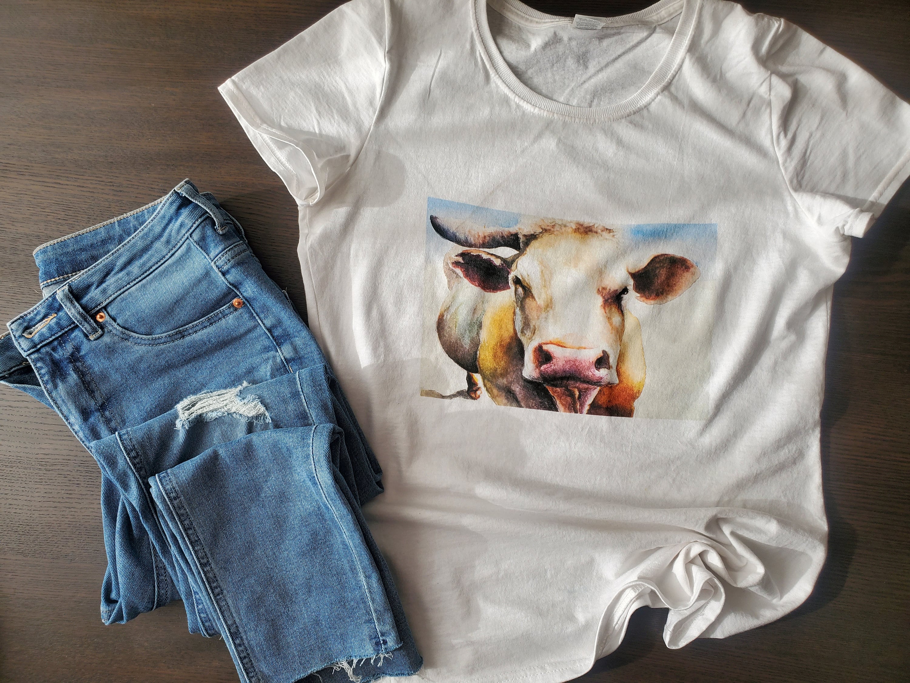 Vintage Western Wear Cow Print Clothing Farm Animal T-shirt - Etsy