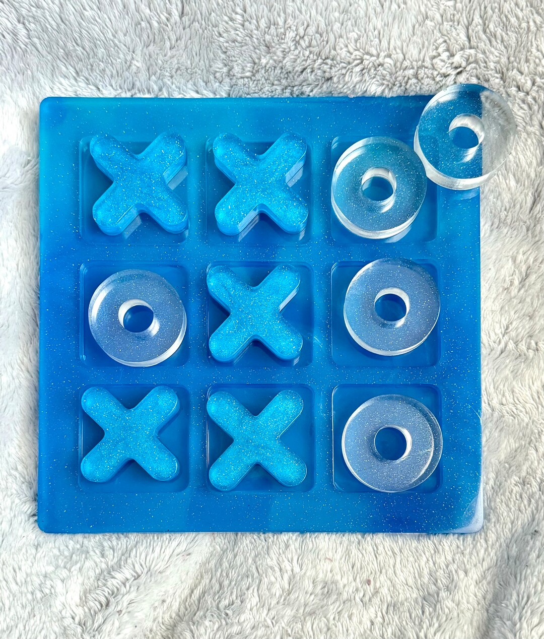 Large Tic Tac Toe Board Game With Green, Blue and Purple Holographic ...