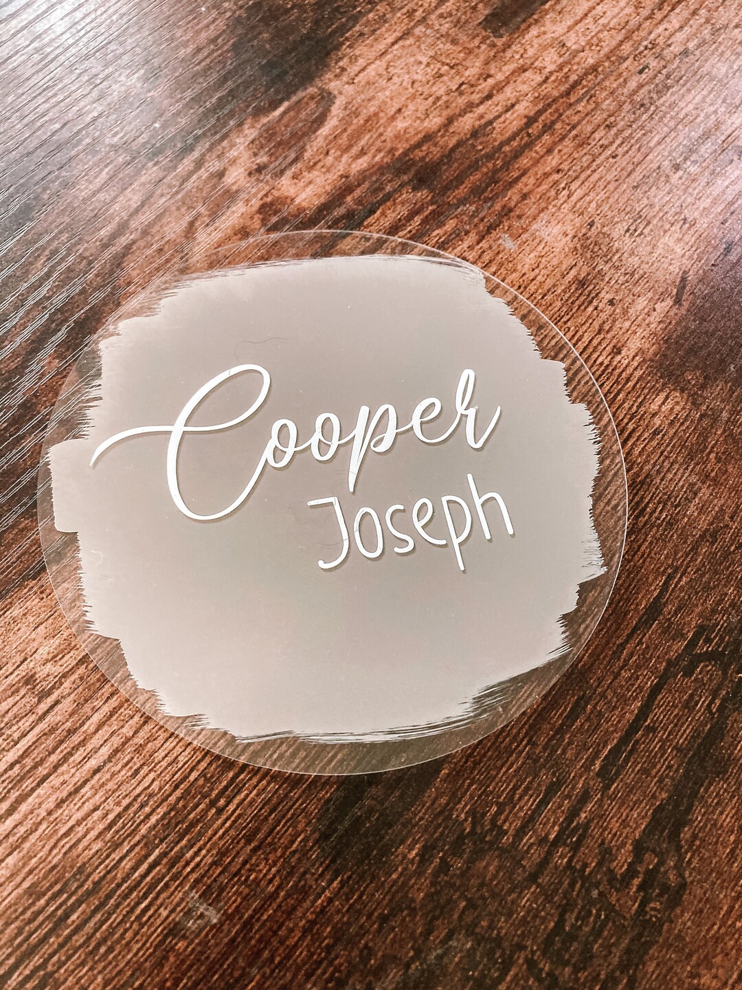 Acrylic Baby Name Disc Birth Announcement Name Reveal Sign Custom Name ...