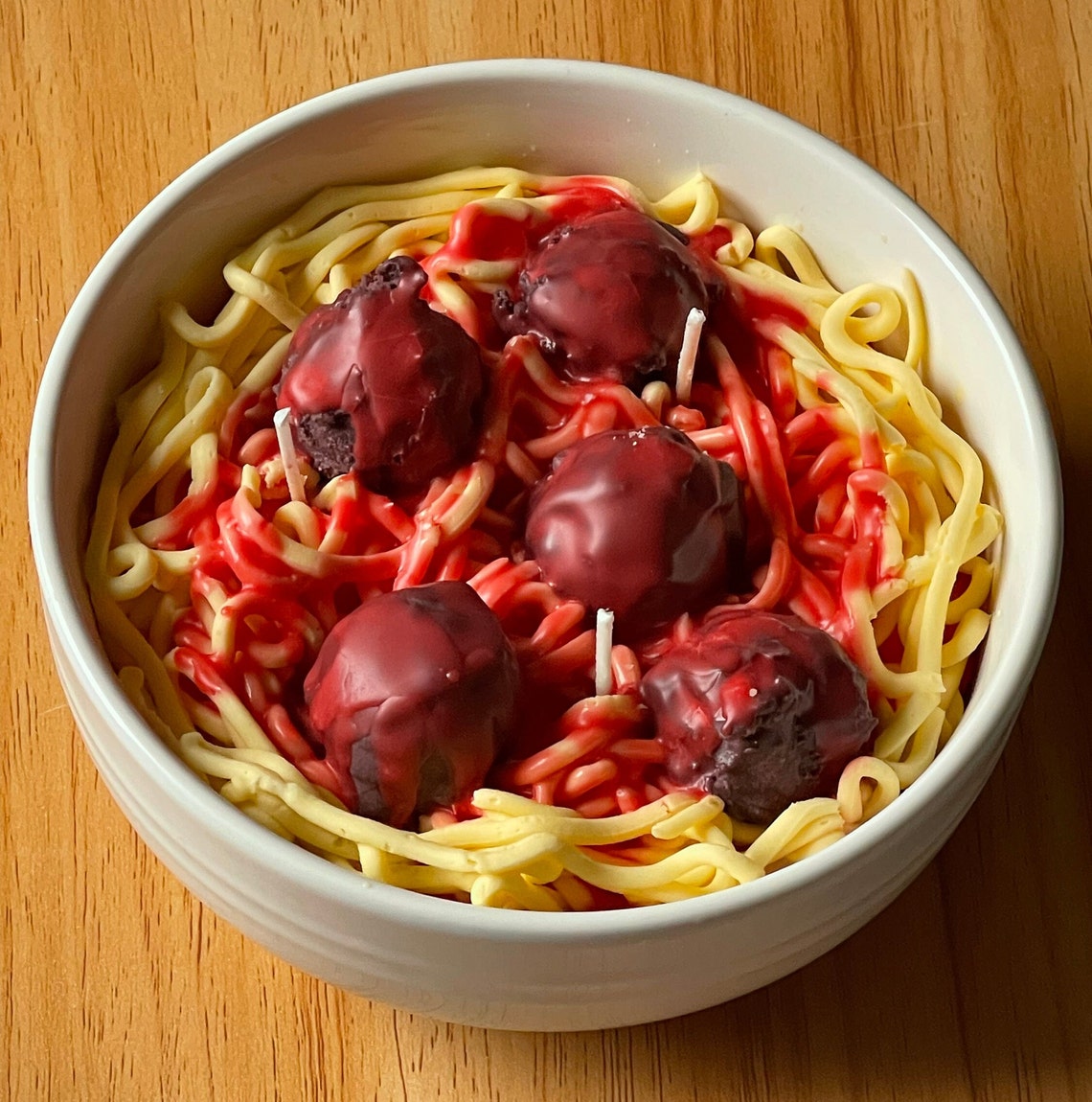 Handmade Spaghetti and Meatballs Soy Wax Candle | Home Decor ...
