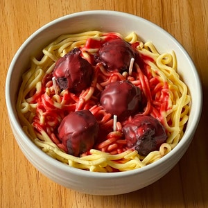 Handmade Spaghetti and Meatballs Soy Wax Candle | Home Decor ...