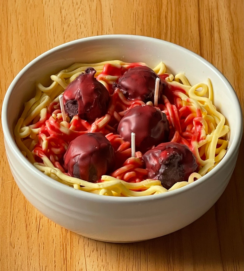 Handmade Spaghetti and Meatballs Soy Wax Candle | Home Decor ...