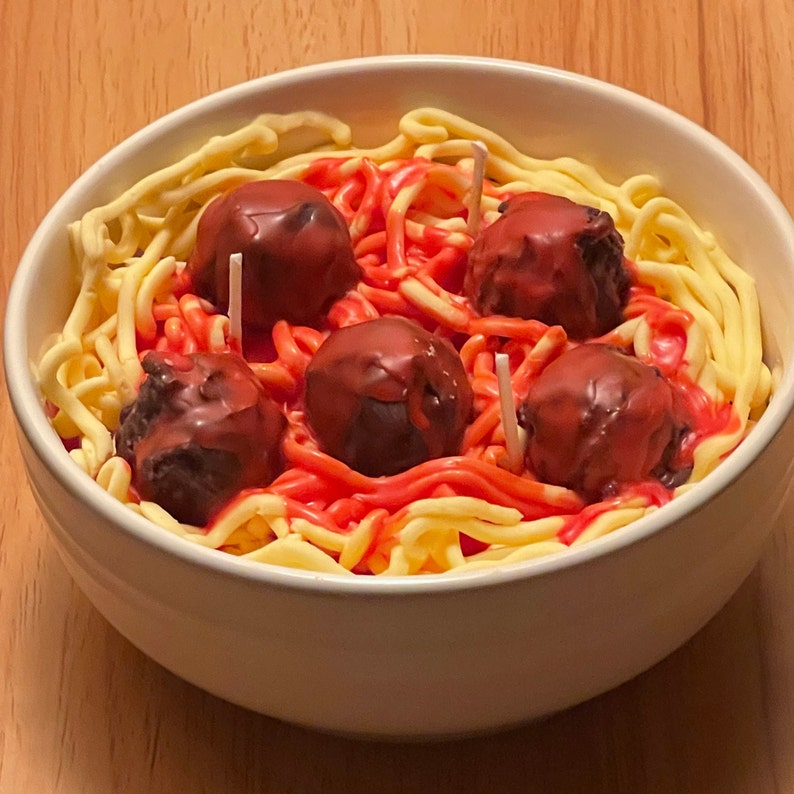 Handmade Spaghetti and Meatballs Soy Wax Candle | Home Decor ...