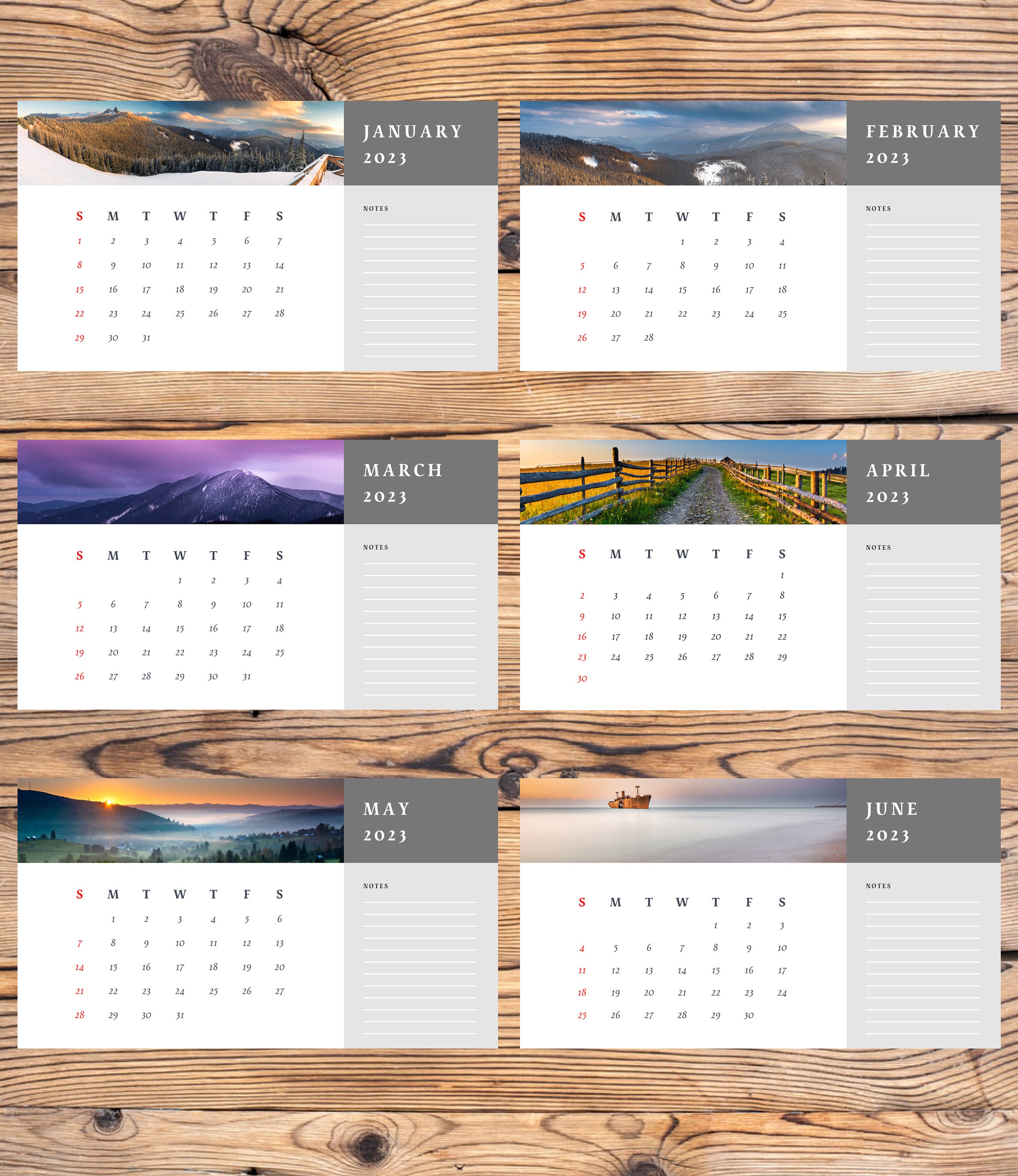 Desk 2023 Printable Calendar Desk Calendar 2023 Clean Font - Etsy