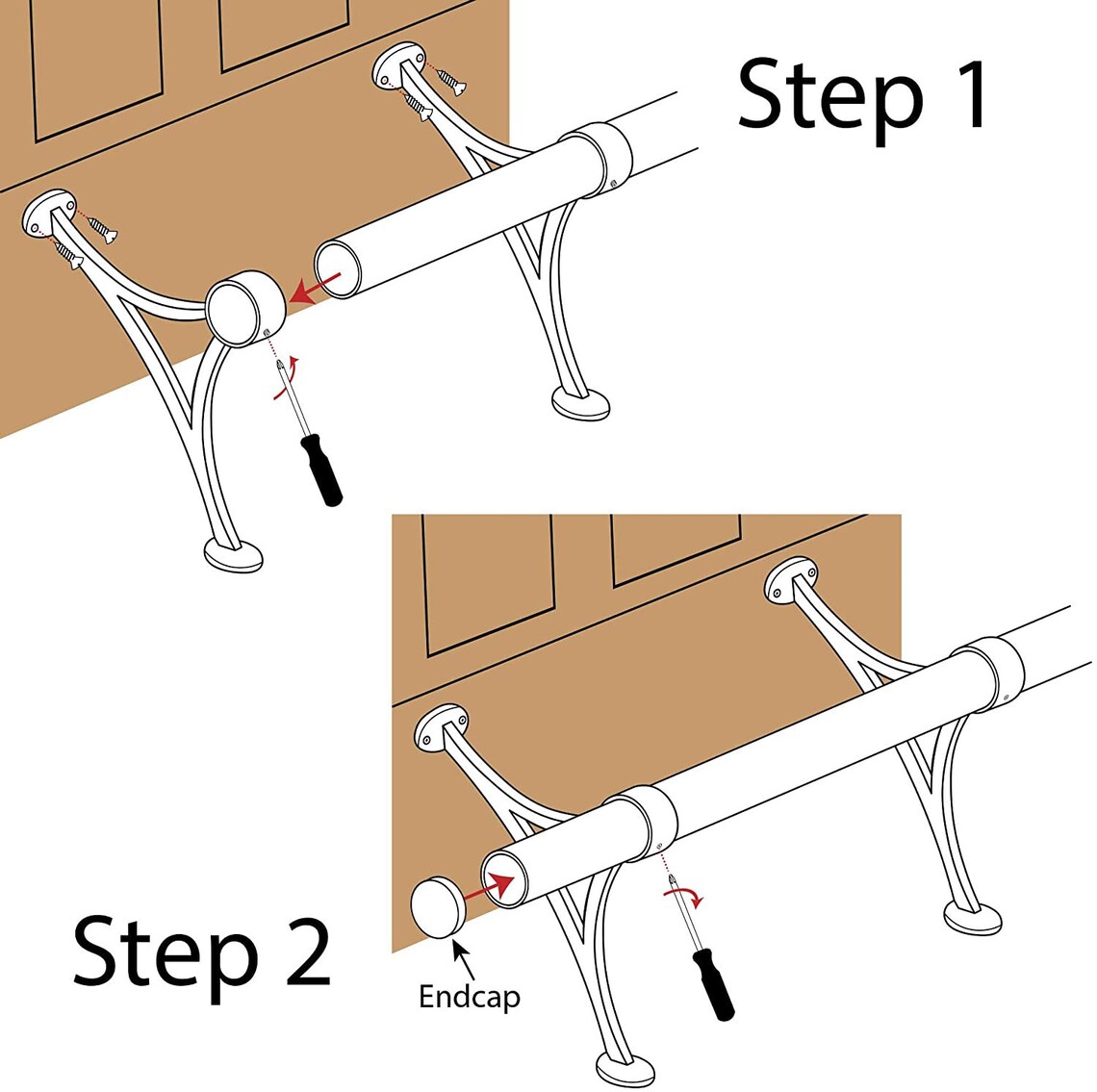 Outwater Bar Foot Rail Kit Complete Undercounter Mount Hardware and ...