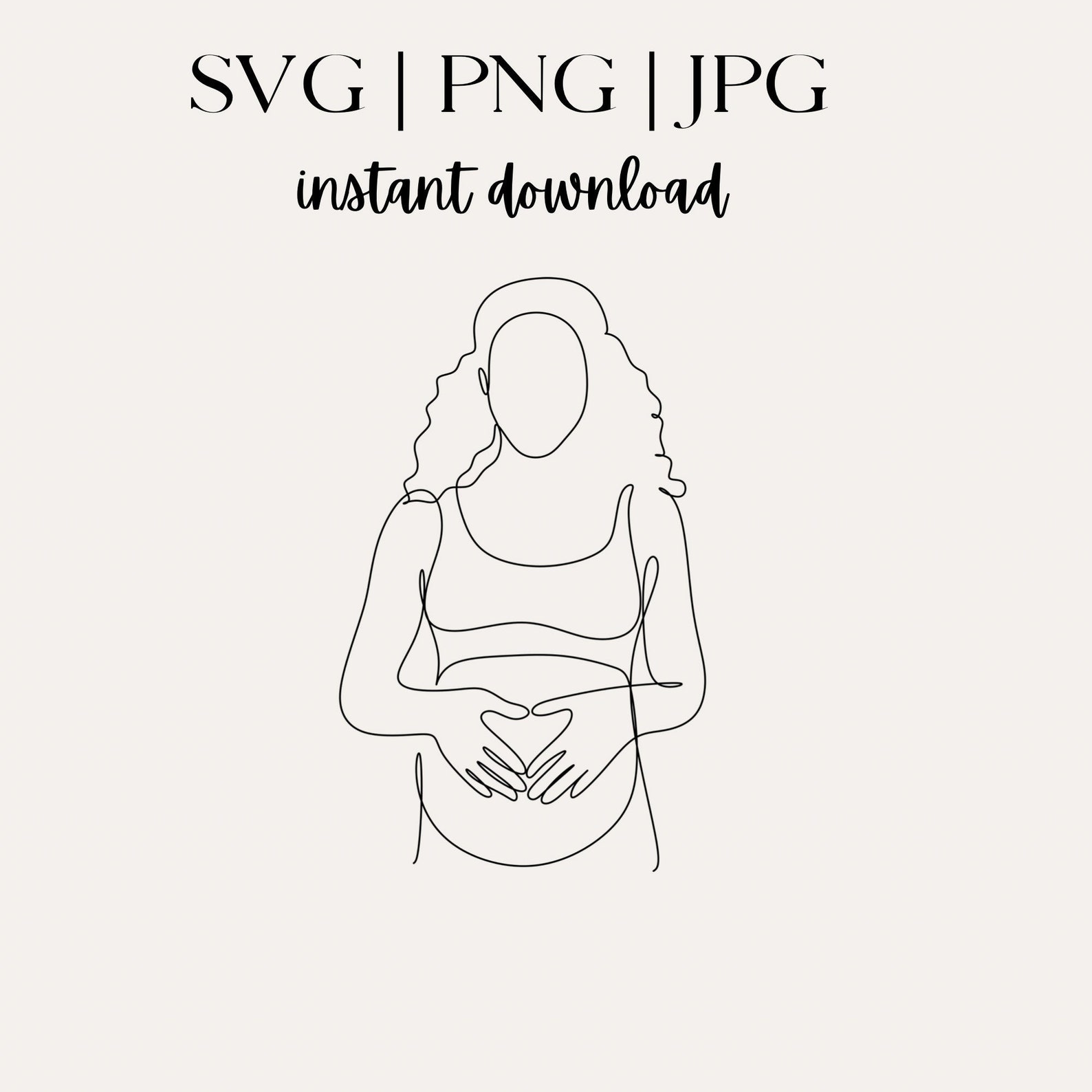Pregnant Woman SVG, Pregnant Belly SVG Files, Pregnant Woman Line Art ...