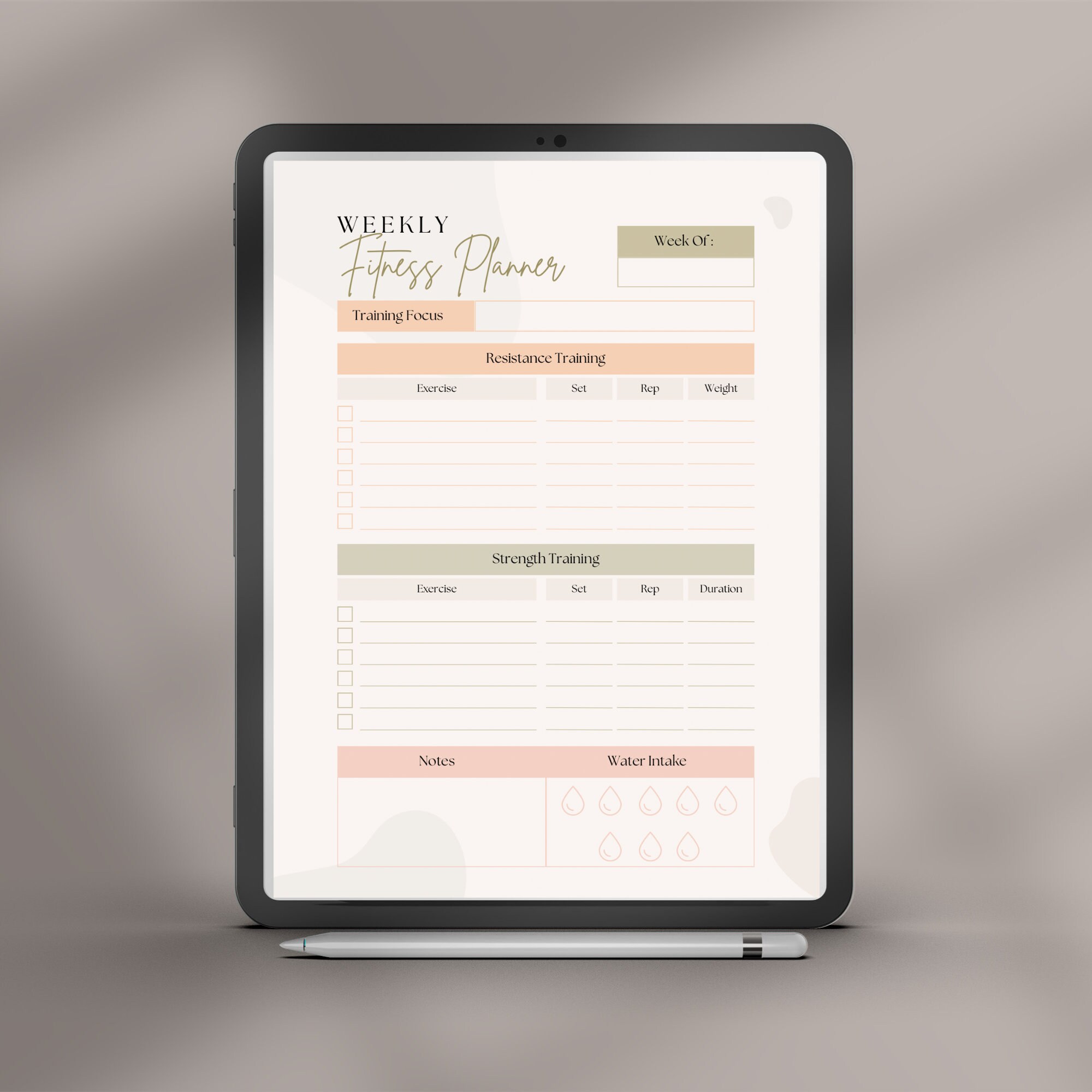 Goodnotes Fitness Tracker, Printable Fitness Log, Weight Tracker ...