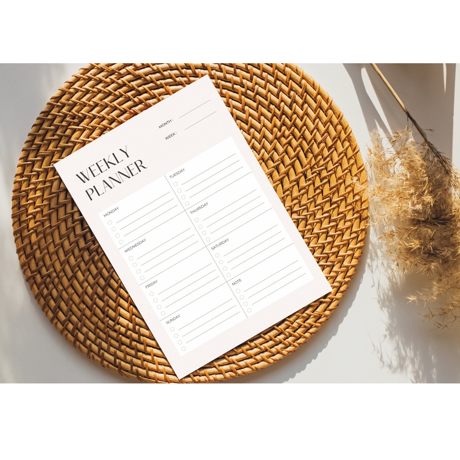 Printable Weekly Planner, to Do List Planner Sheet. Minimalist Planner ...