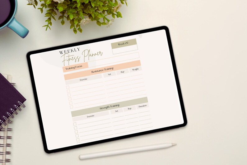 Goodnotes Fitness Tracker, Printable Fitness Log, Weight Tracker ...