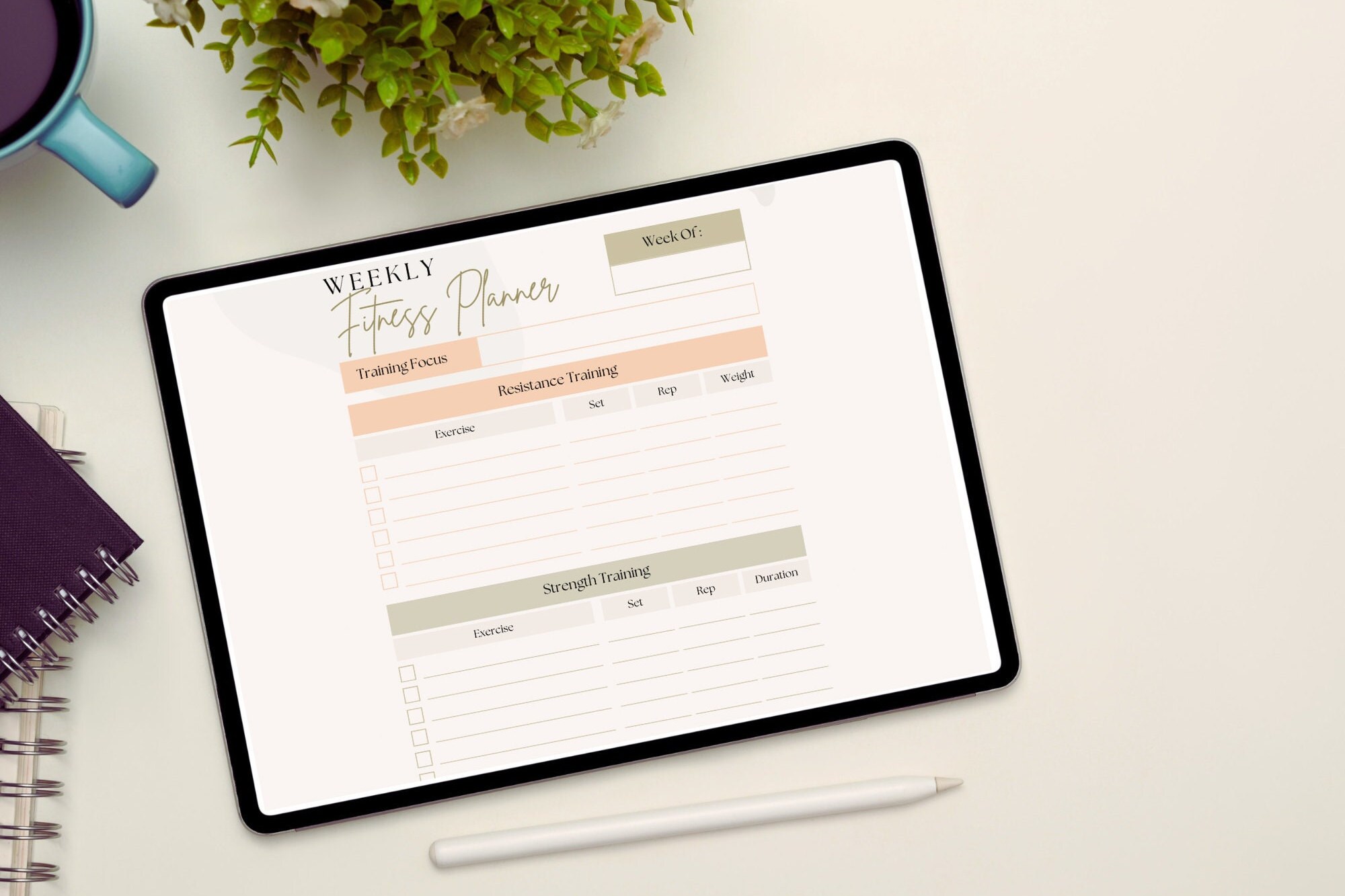 Goodnotes Fitness Tracker, Printable Fitness Log, Weight Tracker ...